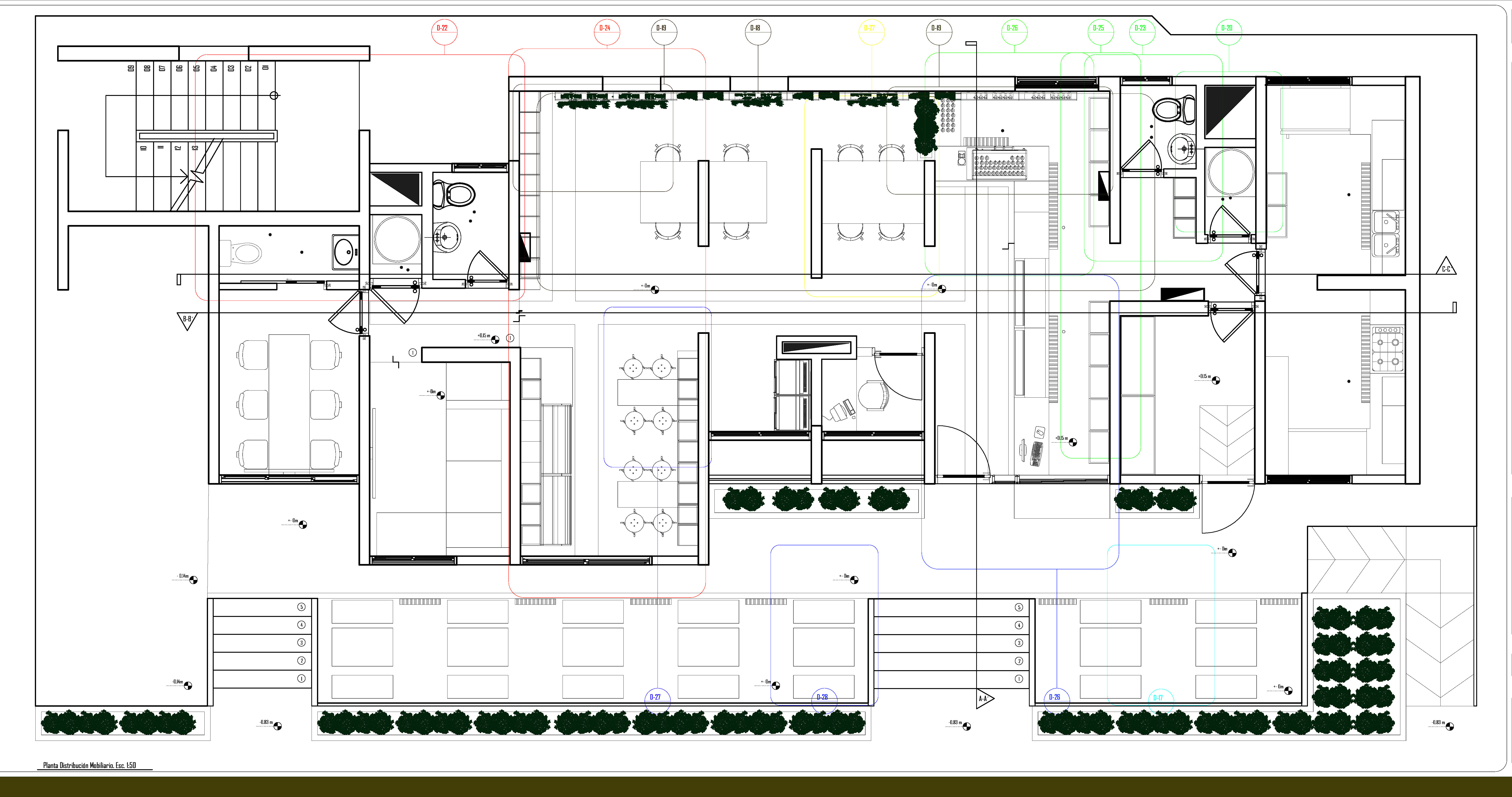 A-03 Planta Arquitectonica Acotada con Mobiliario – MAF